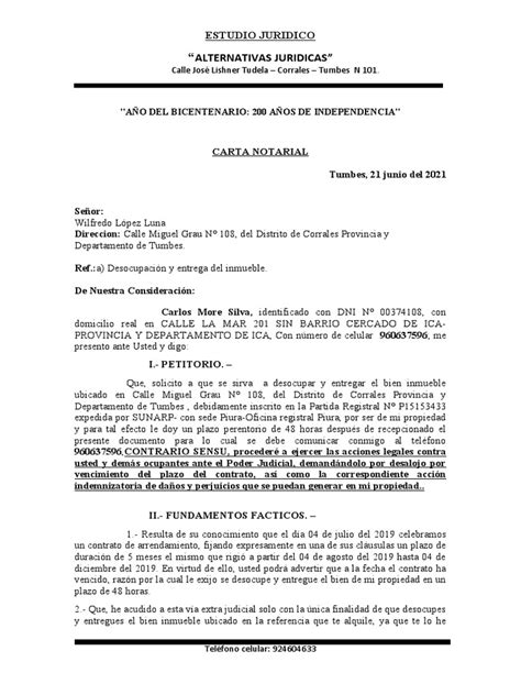 Modelo De Carta Notarial De Desalojo De Vivienda Perodua I Porn Sex