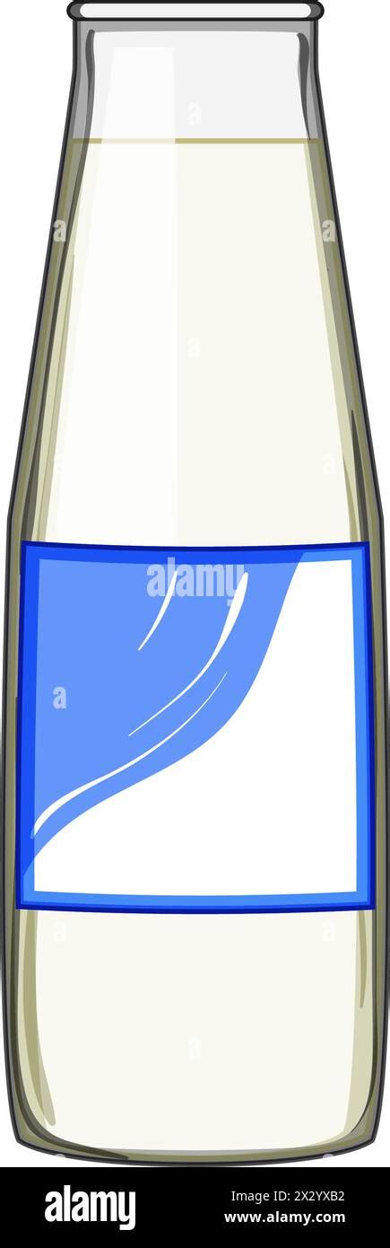 Glass Milk Bottle Cartoon Vector Illustration Stock Vector Image And Art