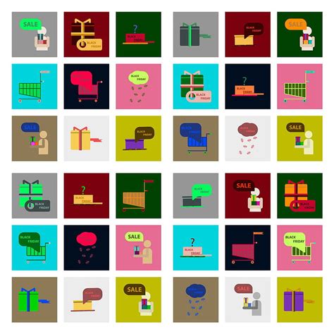 Flat Assembly Icons Of Black Friday Set Vector Ai Eps Uidownload