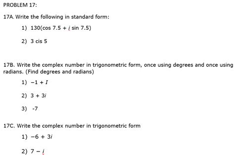 Solved 17a Write The Following In Standard Form 1
