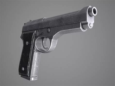 3d Model Simple Handgun Vr Ar Low Poly Cgtrader