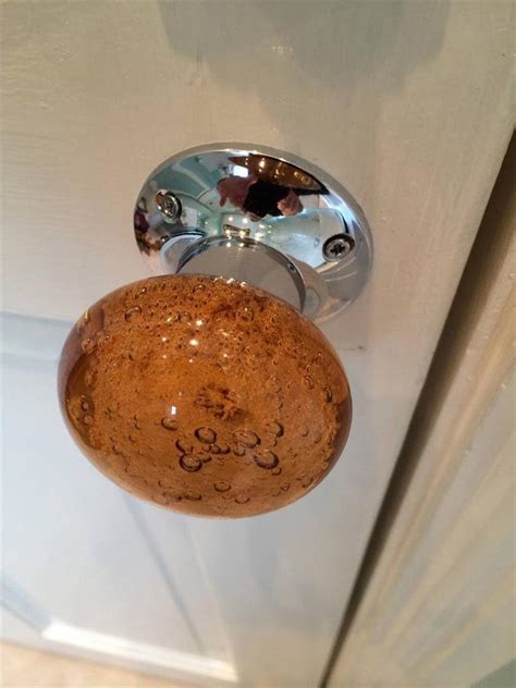 Beautiful Pair Of Large Amber Coloured Contemporaryretro Round Smooth Bubble Glass Chrome