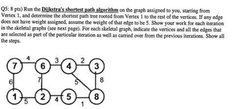solved q5 8 pts run the dijkstra s shortest path algorithm