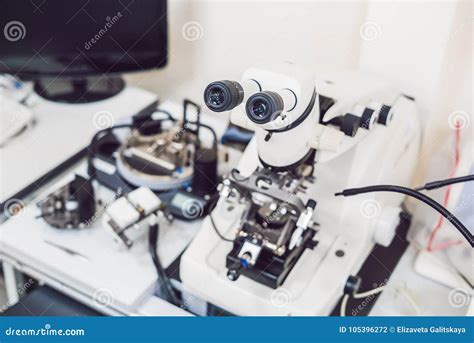 Metallographic Microscope Used For Metall`s Surface Investigatio Stock