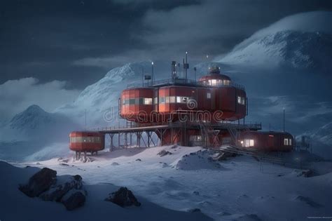 Science Research Station Of Antarctica Created By Generative Ai Stock