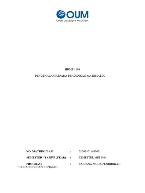 Assignment Pengenalan Matematik Pdf