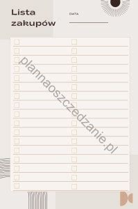 Lista Zakupów Plan Na Oszczędzanie