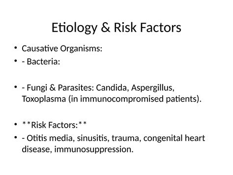 Brain Abscess From The Neurosurgical Pov Pptx