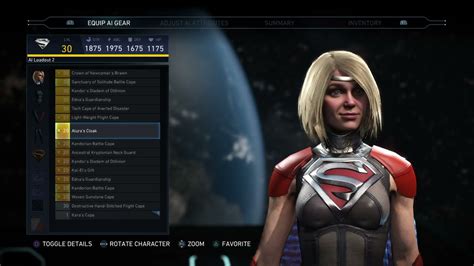 Injustice 2 Supergirl Gear Customization Updated 2021 Youtube