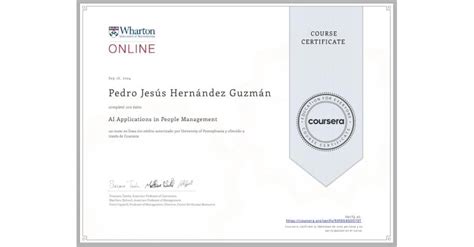 Pedro Jesús Hernández Guzmán On Linkedin Completion Certificate For Ai Applications In People