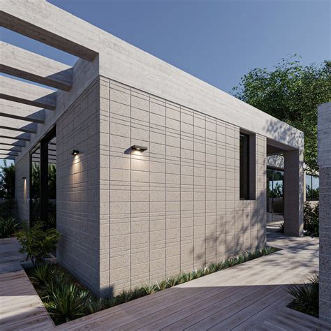 Polished Concrete Block Texture Beige Poliigon