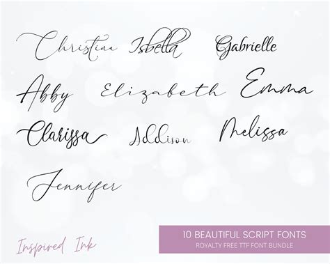 Thin Script Font Bundle Digital Download~ Cursive Fonts For Weddings
