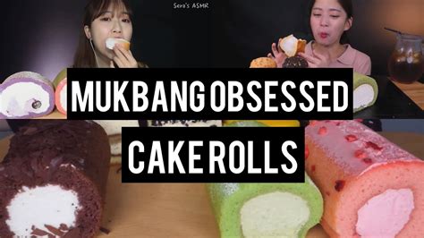 Mukbang Asmr Cake Roll Eating Youtube