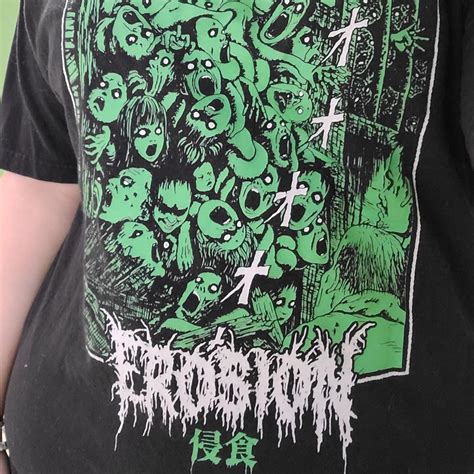 Junji Ito Erosion Tee Junjiito Horror Manga Depop