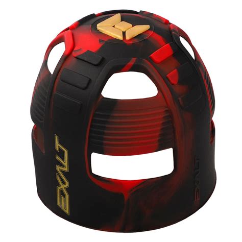 Exalt Tank Grip Butt Cap Regal Red And Gold Tippmannparts