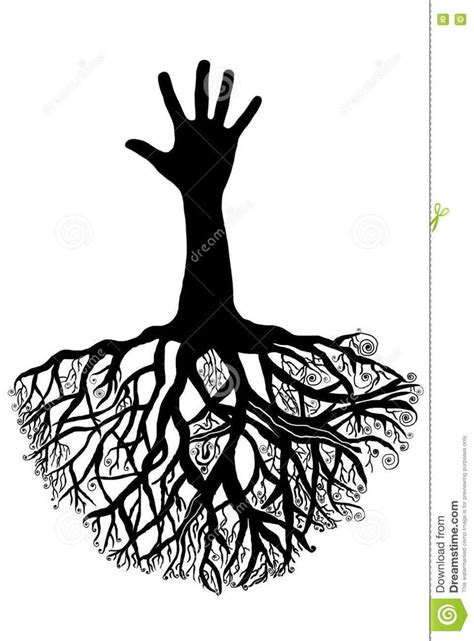 Hand Tree With Roots Stock Illustration Illustration Of Clean 71423464 Roots Drawing Oak