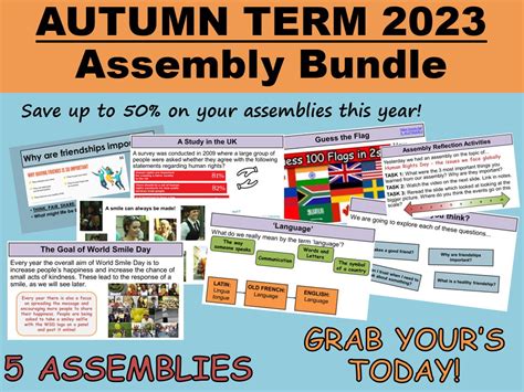 2023 Assembly Bundle September December Teaching Resources