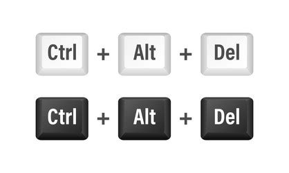 Ctrl Alt Del Shortcut Keys Keyboard Keys Vector Image