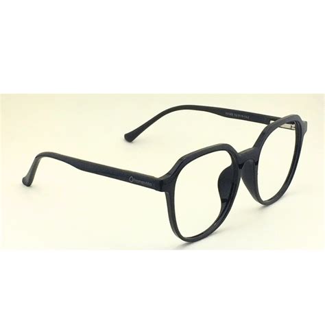 Framesvista Black Over Sized Semi Round Eyeglasses Mens Women