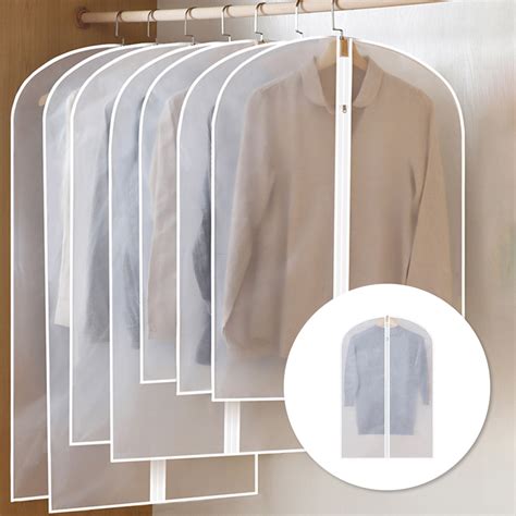 Kpg 옷 커버 5개입 반투명 방수 의류 보관 덮개 세탁소 비닐 코트 셔츠 에이블리