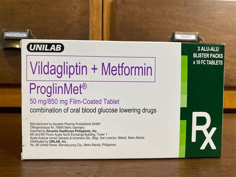 Vildagliptin Metformin Proglinmet 50mg 850mg Film Coated Tablet Meds For All