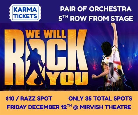 Pair Of Tickets We Will Rock You The Musical Razilia