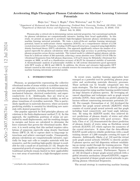 Pdf Accelerating High Throughput Phonon Calculations Via Machine