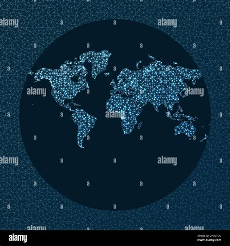 Abstract Telecommunication World Map Van Der Grinten Projection World Network Captivating