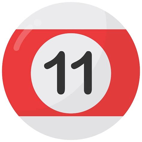 Premium Vector Red And White Billiard Ball Number Eleven Isolated On