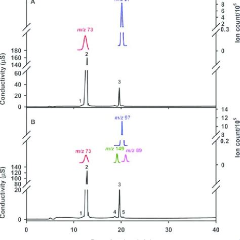 Ion Chromatogram With Conductivity And Esi Ms − Detection For The