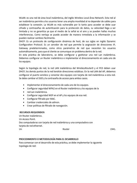 Configuración Y Administración De Router Inalámbrico Pdf Red De Computadoras Lan Inalámbrico