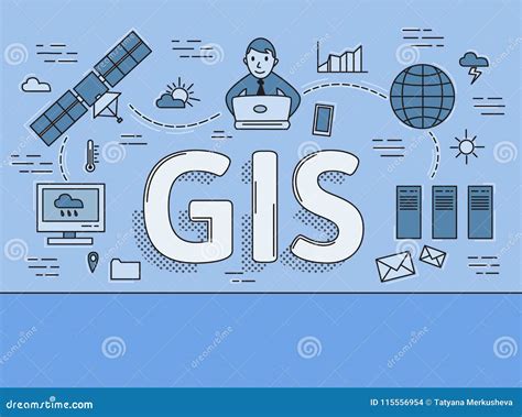 Geographic Information Systems Gis Cartography And Mapping Web Mapping Vector Illustration