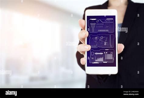 Biometric And Security Concept Hand Hold White Smartphone With Digital