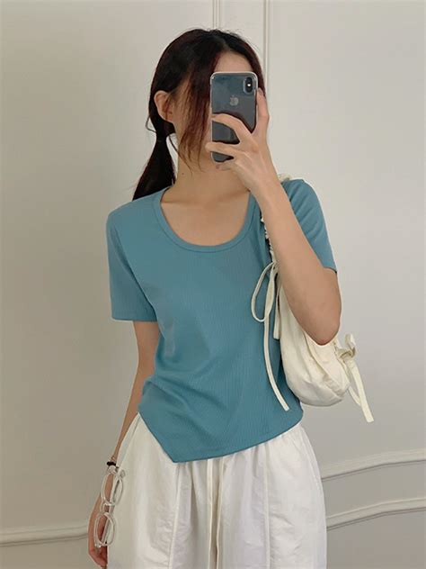 리리앤코 1천장 돌파 44 120 린브디니 스판 골지 유넥 언발 티셔츠 여름데일리룩데이트룩캐주얼룩러블리룩공항룩휴가룩휴양지룩바캉스룩비치룩마실룩