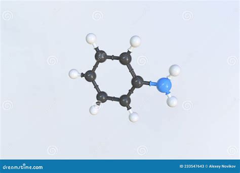 Aniline Molecule Isolated Molecular Model 3d Rendering Stock Illustration Illustration Of