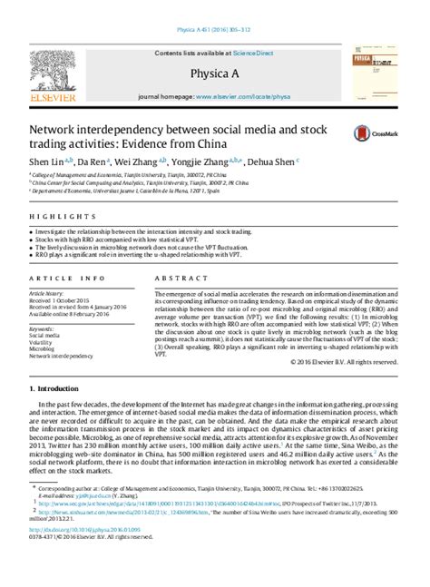 Pdf Network Interdependency Between Social Media And Stock Trading