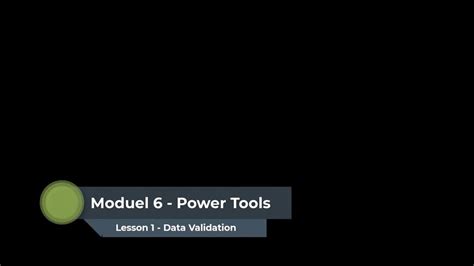 M6l1 Datavalidation Youtube