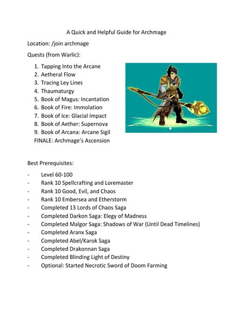 A Quick And Helpful Guide For Archmage Pdf