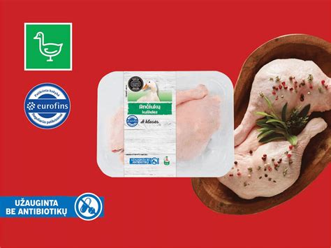 Švieži ančiukų ketvirčiai akcija parduotuvėje Lidl Mazuma lt