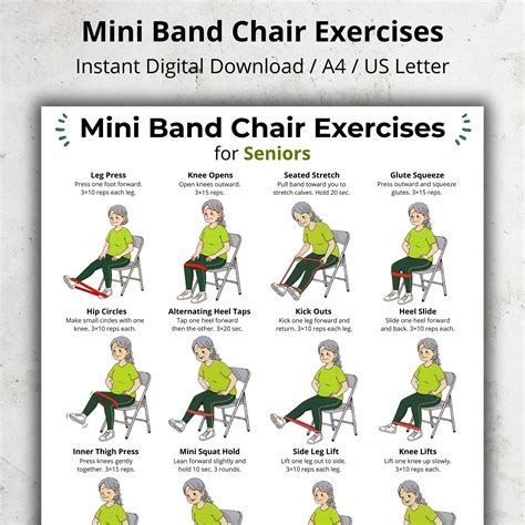 Mini Band Chair Exercises For Seniors Poster Seated Resistance Band