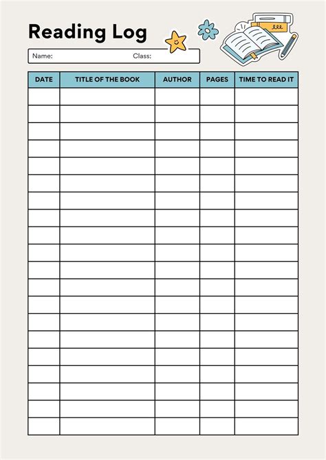 Free Printable Reading Logs With Summary Free Printable