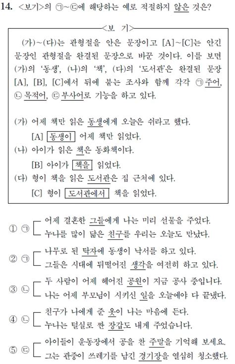 수능 국어 문장 구조 안은문장 안긴문장 관형절 명사절 부사절 서술절 인용절 네이버 블로그