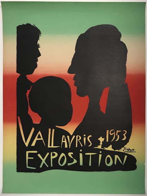 Pablo Picasso Vallauris Exposition 1953 Vintage Zincograph Poster