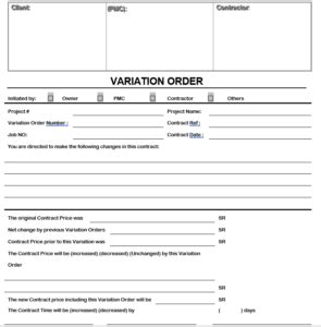 DOWNLOAD VARIATION ORDER FORMAT IN EXCEL MEP EXTRA MEP