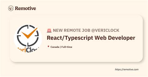 Hiring Reacttypescript Web Developer Vericlock