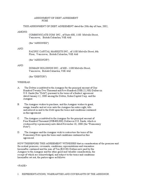 Onecle Deed Of Assignment Of Debt Pdf Assignment Law Civil