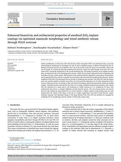 Pdf Enhanced Bioactivity And Antibacterial Properties Of Anodized