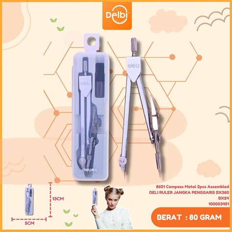 Jual Deli Compass Jangka Set 2 In 1 8601 Compass Metal 2pcs