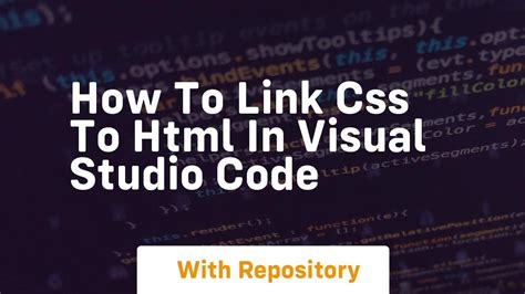 How to link css to html in visual studio code - YouTube