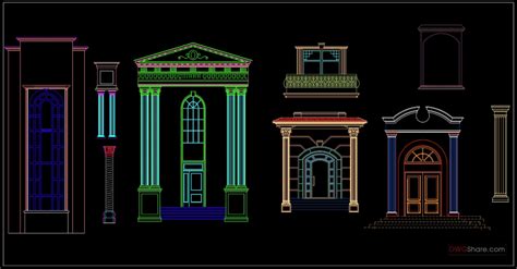 122cad Classical Elements Cad Blocks Free Dwg